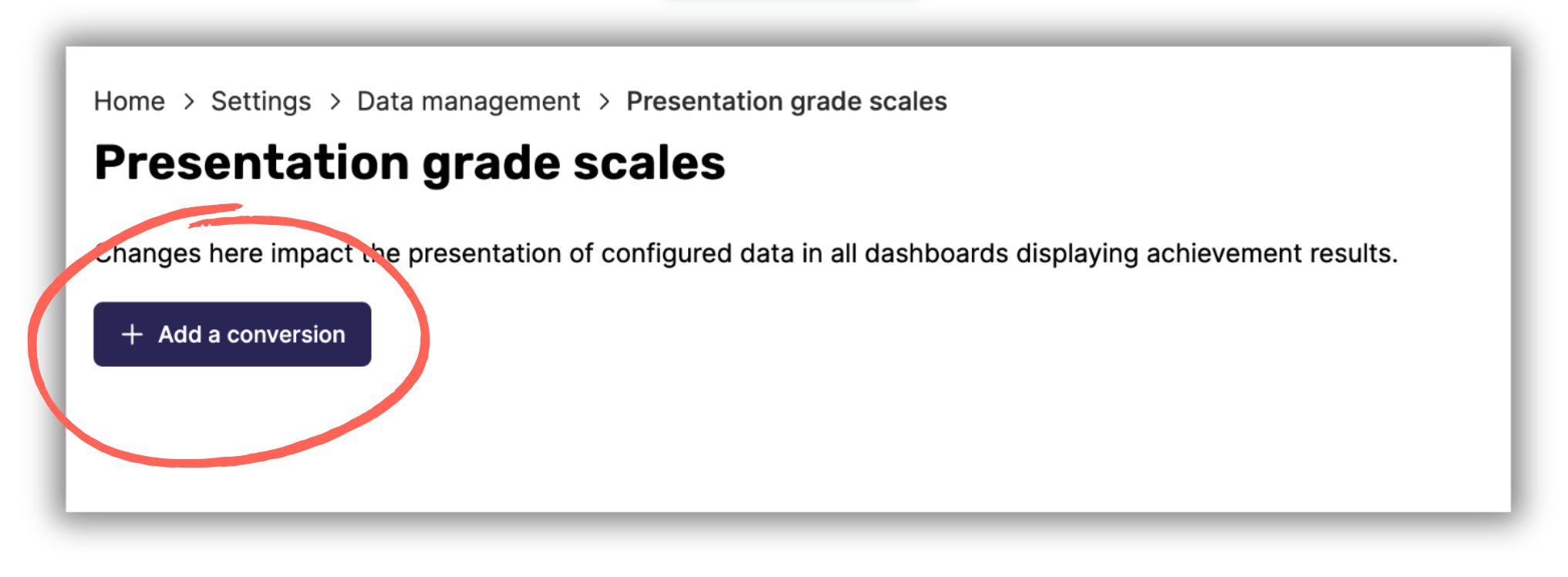 Configuring dashboards to display descriptive scales